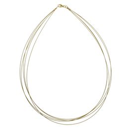 OSTSEE-SCHMUCK Damen Halsreif "- Nyloncollier 5-reihig -goldfarben- - Edelstahl -", 60, Edelstahl, gold, Edelstahl, Halsketten