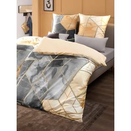 Wendebettw&auml;sche Bierbaum, beige, Renforc&eacute;, 100% Baumwolle, Bettw&auml;sche