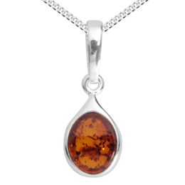 OSTSEE-SCHMUCK Damen Kette mit Anh&auml;nger "- Canissa - Silber 925/000 - Bernstein", 50, Silber 925 (Sterlingsilber), silber, Silber 925