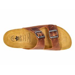 Lico Herren Pantoffel "Pantolette Alvaro", Gr. 44, braun, Leder, Schuhe