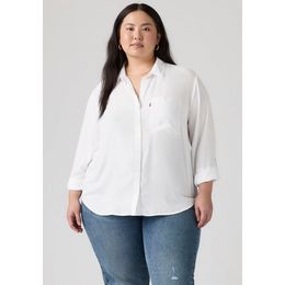 LEVI'S&reg; PLUS LEVI'S PLUS Damen Hemdbluse "PLUS DARLENE SHIRT"hellwei&szlig;, Gr. XXXL, unifarben, Web, Obermaterial: 100% Viskose, Blusen, aus flie&szlig;ender Viskose