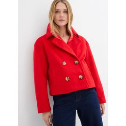 bonprix Oversize-Trenchjacke in Wolloptik, rot