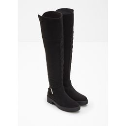 bonprix Overknee Stiefel, schwarz