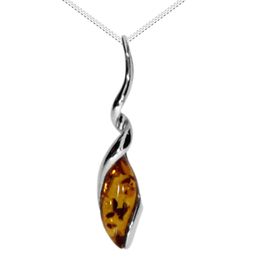 OSTSEE-SCHMUCK Damen Kette mit Anh&auml;nger "- Annelie - Silber 925/000 - Bernstein", 50, Silber 925 (Sterlingsilber), silber, Silber 925