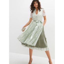 bonprix Dirndl mit Jacquard und Stickerei (2-tlg.Set), gr&uuml;n, Samt
