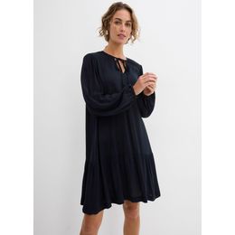 bonprix Tunika-Kleid aus flie&szlig;ender Viskose, schwarz
