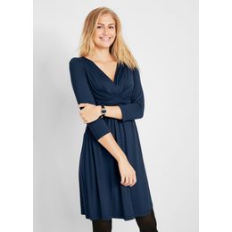 bonprix 2-in-1 Umstands- und Stillkleid aus Viskose-Stretch, blau, Gr.32/34 (XS), Kleid f&uuml;r die Schwangerschaft und danach