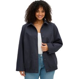 sheego Damen Blouson mit Schulterklappen tiefblau Gr&ouml;&szlig;e 52