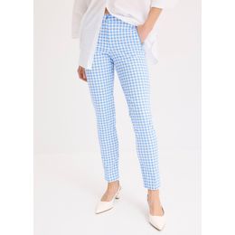 bonprix Hose mit Vichy Karo, blau, mit Baumwolle