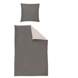 Wendebettw&auml;sche Irisette "Alpaka-K 8414", beige (natur), B/L: 155cm x 200cm, 1 Stk., 1 Stk., Flanell, B/L: 80cm x 80cm, 2 Stk., Flanell, Obermaterial: 100% Baumwolle, Bettw&auml;sche, Wendebettw&auml;sche, wohlig warm und kuschelig