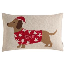 Dekokissen Tom Tailor HOME "Dachshund", rot, B:50cm L:30cm, Obermaterial: 100% Baumwolle, Dekokissen_Sitzkissen_Kissenh&uuml;llen, aus Baumwolle