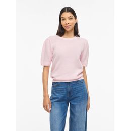 Vila Damen Kurzarmpullover "VIDALO O-NECK S/S KNIT TOP - NOOS"cherry blossom, Gr. S, unifarben, Strick, Obermaterial: 100% Baumwolle, Pullover