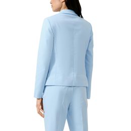 Damen Jackenblazer, blau, Gr. 36, s.Oliver BLACK LABEL, unifarben, Web, Obermaterial: 50% Polyester, 47% Baumwolle, 3% Elasthan, Blazer, mit Taschen