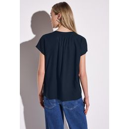 Street One Damen Hemdbluse, blau, Gr. 34, unifarben, Stoff, 100% Viskose, Blusen, aus softer Viskose