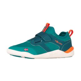 Barfu&szlig;schuh Trollkids "KIDS BERGEN BAREFOOT HIKER", Jungen, Gr. 30, sea gr&uuml;n, lagoon gr&uuml;n, sahara sunset, Synthetik, Schuhe Barfu&szlig;schuh