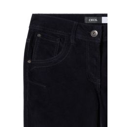 Cecil Damen Cordhose, schwarz, Gr. 36, unifarben, Cord, 98% Baumwolle, 2% Elasthan, Hosen, Middle Waist