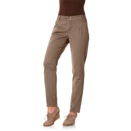 Damen Chinohose, braun, Gr. 38, Linea Tesini BY HEINE, unifarben, 98% Baumwolle, 2% Elasthan, Hosen