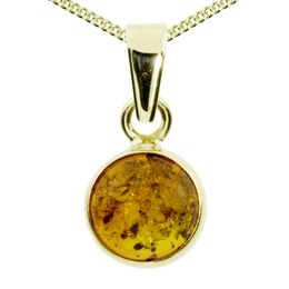 OSTSEE-SCHMUCK Damen Kette und Anh&auml;nger Set "- Classic 8 mm - Gold 333/000 - Bernstein", 42, gold, Gelbgold 333, Schmuck_Sets