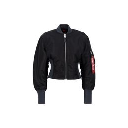Damen Bomberjacke "Waisted MA-1 W", schwarz, Gr. S, Alpha Industries, Obermaterial: 100% Nylon. Futter: 100% Nylon. F&uuml;llung: 100% Polyester, Jacken
