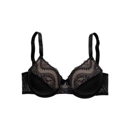 Damen B&uuml;gel-BH, PETITE FLEUR GOLD BY LASCANA, Gr. 95, schwarz, Spitze, Obermaterial: 88% Polyamid, 12% Elasthan, BHs, mit Obercup aus floraler