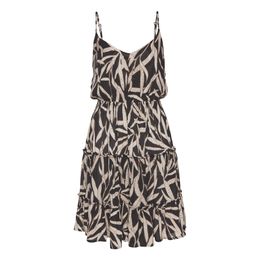 s.Oliver Damen Sommerkleid "mit Alloverdruck aus gekreppter Viskose", schwarz, Gr. 44, bedruckt, Cr&ecirc;pe, Obermaterial: 100% Viskose, Kleider, luftiges