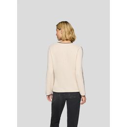 Rabe Damen Rundhalspullover, gelb, Gr. 38, Intarsienmuster, bedruckt, Strick, Obermaterial: 50% Baumwolle, 50% Polyacryl, Pullover, mit intarsien