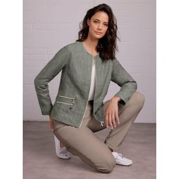 Damen Jackenblazer "Leinen-Blazer", gr&uuml;n, Gr. 40, CREATION L PREMIUM, 100% Leinen, Blazer