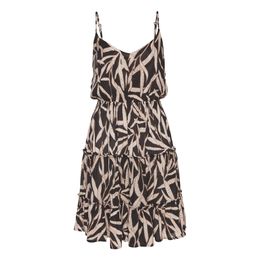 s.Oliver Damen Sommerkleid "mit Alloverdruck aus gekreppter Viskose", schwarz, Gr. 40, bedruckt, Cr&ecirc;pe, Obermaterial: 100% Viskose, Kleider, luftiges