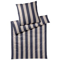 Bettw&auml;sche Elegante "Night Stripe", beige (natur), B/L: 135cm x 200cm, 1 Stk., 1 Stk., Mako-Satin, B/L: 80cm x 80cm, 2 Stk., Mako-Satin, Obermaterial: 100% Baumwolle, Bettw&auml;sche, Bettw&auml;sche, angenehmes Hautgef&uuml;hl