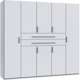Dreht&uuml;renschrank wimex "Digit, erh&auml;ltlich in den Breiten 180cm, 225cm oder 270cm", wei&szlig;, B:225cm H:208cm T:58cm, Holzwerkstoff, Schr&auml;nke, Dreht&uuml;renschrank, Kleiderschrank inkl. zwei Schubk&auml;sten in zentraler H&ouml;he