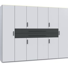 Dreht&uuml;renschrank wimex "Digit, erh&auml;ltlich in den Breiten 180cm, 225cm oder 270cm", wei&szlig;, absetzung und griffe grafit, B:270cm H:208cm T:58cm, Holzwerkstoff, Schr&auml;nke, Dreht&uuml;renschrank, Kleiderschrank inkl. zwei Schubk&auml;sten in zentraler H&ouml;he