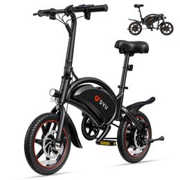 E-Bike DYU "DYU D3S", schwarz, Elektrofahrr&auml;der, Kinder, 14 Zoll (35,56cm)