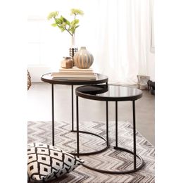 Beistelltisch Home Affaire, schwarz, B:50cm H:50cm T:45cm, Tische, Beistelltisch