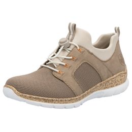 Rieker Damen Slip-On Sneaker, Gr. 36, braun, Nubuklederimitat, Textil, Schuhe, Schlupfschuh, Halbschuh, Slipper, Freizeitschuh mit Elastikeinstieg