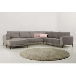 Wohnlandschaft OTTO HOME "OLAND U-Form, XXL, B: 342 cm, Skandi-Design", beige (taupe), B:342cm H:85cm T:260cm, 100% Polyester, Sofas, Wohnlandschaft, Skandi-Design in Struktur, Flachgewebe, Luxus-Microfaser, Boucle
