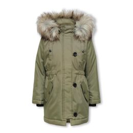 KIDS Only M&auml;dchen Winterjacke "KOGIRIS FUR PARKA OTW", gr&uuml;n, Gr. 158, unifarben, Web, Obermaterial: 100% Polyester, Jacken, mit elastischem