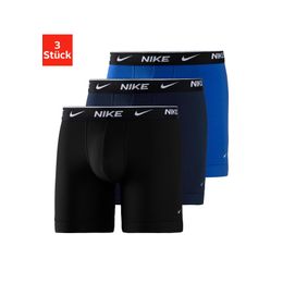 NIKE UNDERWEAR Herren Boxer "BOXER BRIEF 3PK", Gr. M, blau, Jersey, Obermaterial: 95% Baumwolle, 5% Elasthan, Unterhosen, mit Logo-Elastikbund