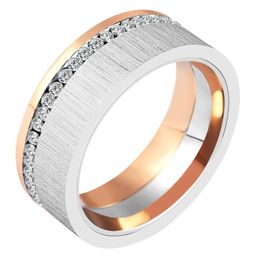 Adelia&acute;s ADELIA ́S Damen Fingerring "Damen Ring aus Edelstahl mit Strass Steinchen", 58, Edelstahl, rosa, Edelstahl, Fingerringe