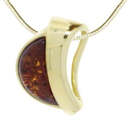 OSTSEE-SCHMUCK Damen Kette mit Anh&auml;nger "- Gleiter-Lale - Silber 925/000, vergoldet - Bernstein", 50, Silber 925 (Sterlingsilber), gold, Silber 925