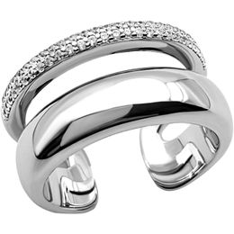 Firetti Damen Fingerring "Schmuck Geschenk Silber 925 Damenring Ring 2-reihige Optik", 56, Silber 925 (Sterlingsilber), 8,8mm, silber, Silber 925