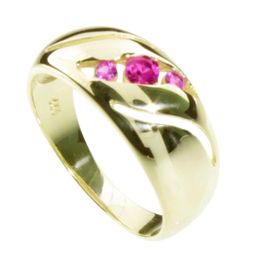 OSTSEE-SCHMUCK Damen Fingerring "- Pina - Gold 333/000 - sy. Rubin", 62, gold, Fingerringe