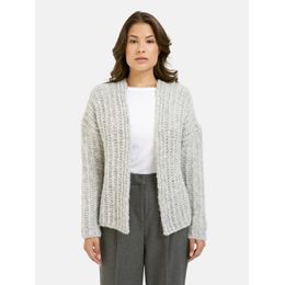 Smith & Soul Cardigan SMITH & SOUL, Damen, Gr. M, silber graumelange, Material: 40% Polyacryl, 35% Alpaka, 13% Wolle, 12% Polyamid, unifarben, regular fit kurz, V-Ausschnitt, eingesetzt gerader Abschluss, Strickjacken, ohne Verschluss