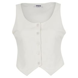 Urban Classics Damen Steppweste "Urban Classics Ladies Jersey Vest", wei&szlig;, Gr. XL, 100% Polyester, Westen
