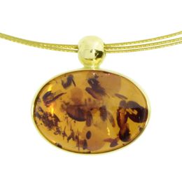 OSTSEE-SCHMUCK Damen Kette mit Anh&auml;nger "- Gleiter-Classic 18x13 mm - Gold 333/000 - Bernstein", 45, Gelbgold 333, gold, Gelbgold 333, Halsketten