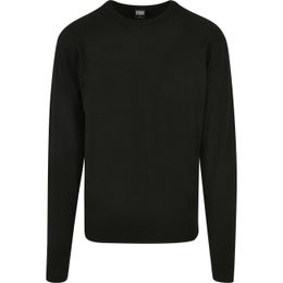 Rundhalspullover Urban Classics "Urban Classics Herren Eco Mix Sweater", Herren, Gr. S, schwarz, 52% Viskose, 28% Polyester, 20% Polyamid, unifarben, normal, Rundhals, Pullover Rundhalspullover