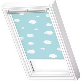 Verdunklungsrollo Velux "DKL 4660SWL", kids blauer himmel, wei&szlig;, F04, stufenlos positionierbar, Polyester, Rollos, Verdunklungsrollo, wei&szlig;e F&uuml;hrungsschienen & Griffleiste