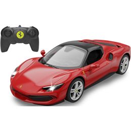 RC-Auto Jamara "Deluxe Cars, Ferrari 296 GTS 1:16, rot - 2,4 GHz", rot, Fernlenkfahrzeuge, KinderB:14,4cm H:7,3cm T:28,5cm, mit LED-Lichtern, B:14,4cm H:7,3cm T:28,5cm
