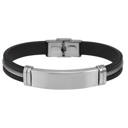 Adelia&acute;s Armband ADELIA&acute;S "Damen Armband &ndash; Silikonarmband aus Edelstahl 21 cm", schwarz, Armb&auml;nder, Damen, 21cm, Edelstahl, Armband, Ein stilvolles Geschenk f&uuml;r besondere Momente