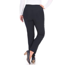 KjBRAND Damen Stoffhose "Susie XS Ankle Bengaline", blau, Gr. 46, Web, Obermaterial: 80% Viskose, 17% Polyamid, 3% Elasthan, Hosen, Sommerhose mit