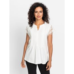 Inspirationen Damen Shirttop, beige, Gr. 36, unifarben, 50% Baumwolle, 50% Modal, Tops